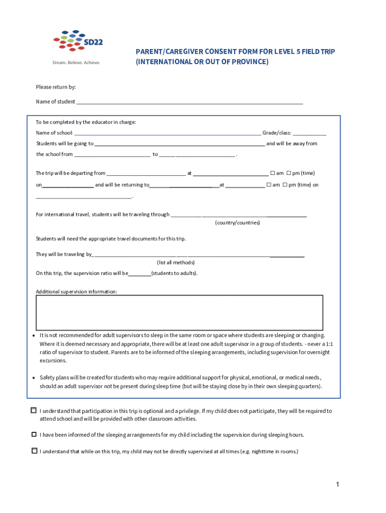 Fillable Online PARENT/CAREGIVER CONSENT FORM FOR LEVEL 5 ... Fax Email ...