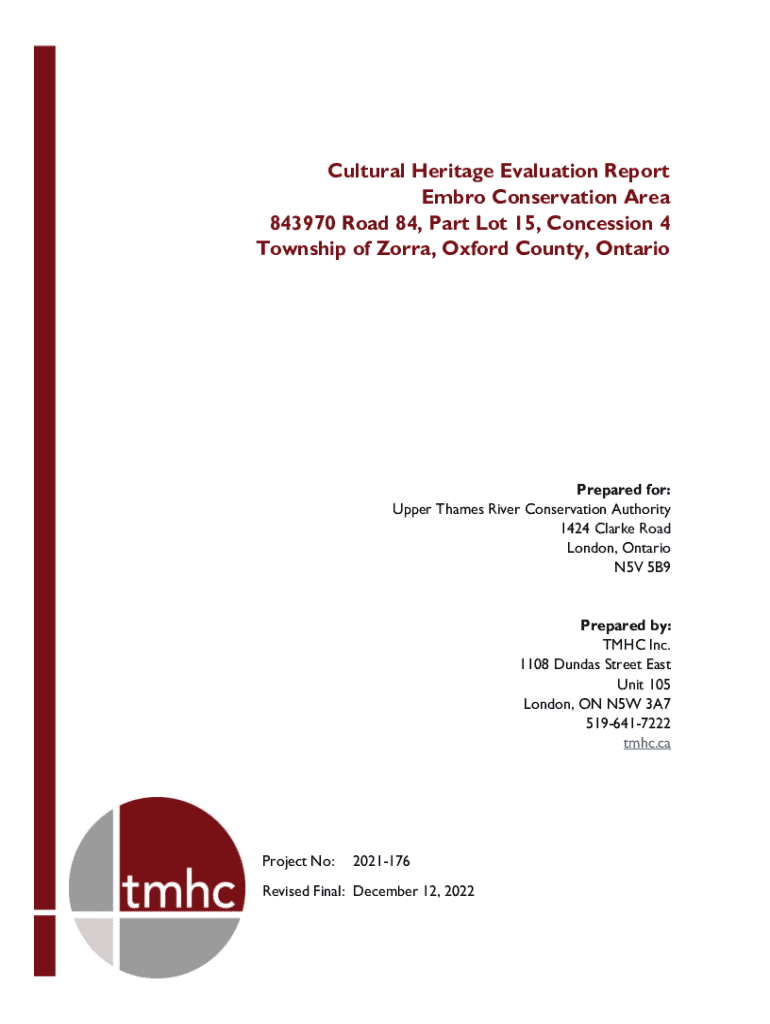 Fillable Online Embro Conservation Area - Cultural Heritage Evaluation ...