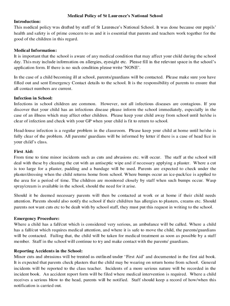 Fillable Online This medical policy was drafted by staff of St Laurence ...