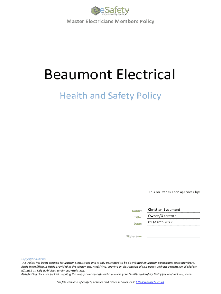 Fillable Online AcroBrwEx2021-05-Master-Electricians-Health-and-Safety ...