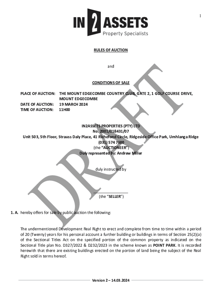 Fillable Online CONDITIONS OF SALE OF A SECTIONAL TITLE UNIT Fax Email ...