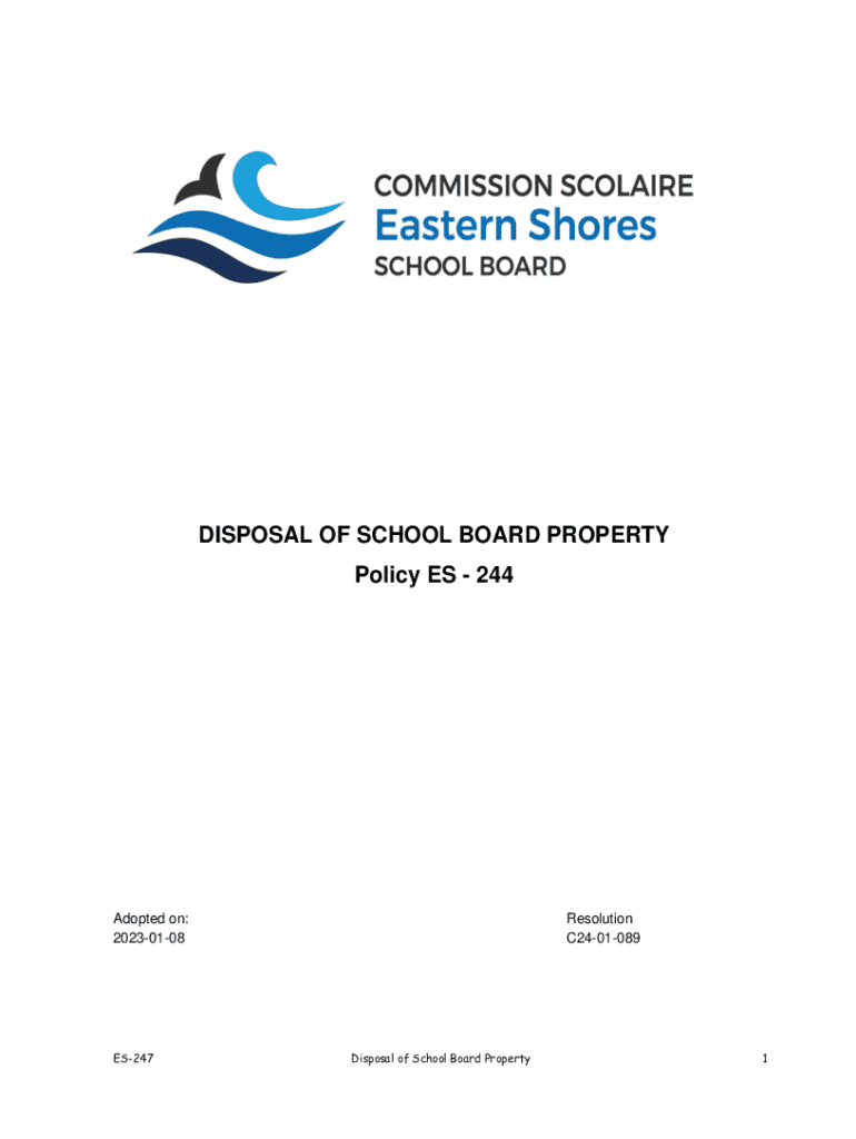Fillable Online New disposition process for school board property in ...