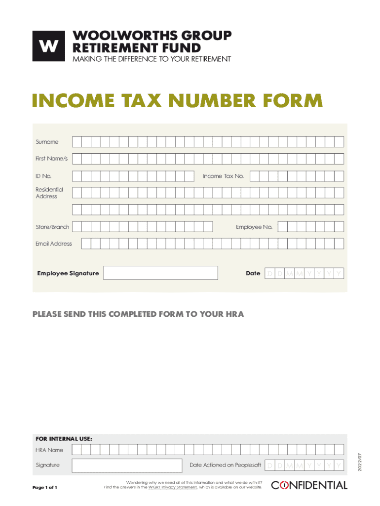 Fillable Online Income Tax Number Form Fax Email Print - pdfFiller