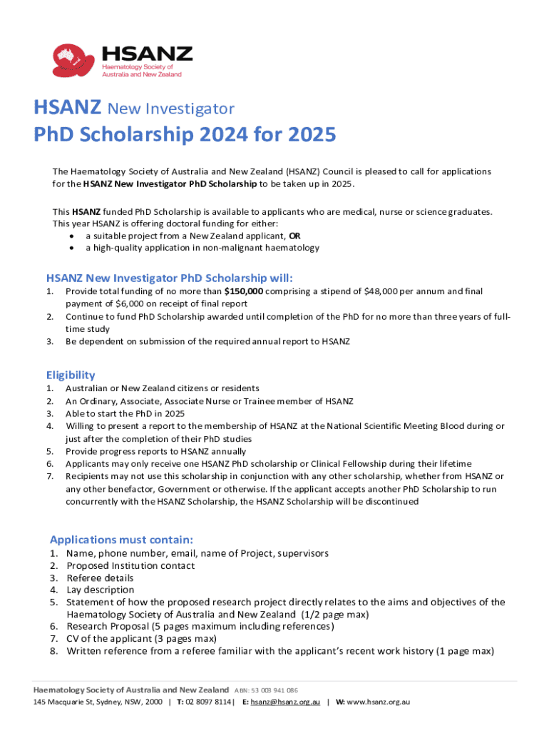 Fillable Online Haematology Society of Australia and New Zealand - News ...