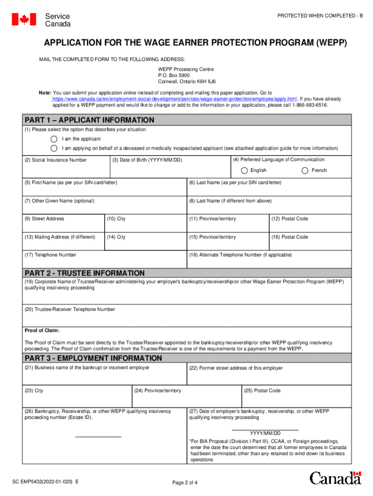 Fillable Online WEPP Application Form Fax Email Print - pdfFiller