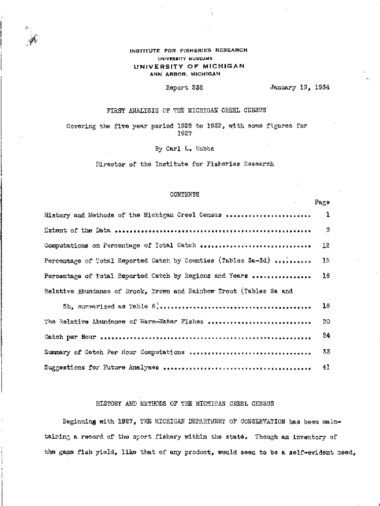 Fillable Online the michigan creel census - Department of Natural ...