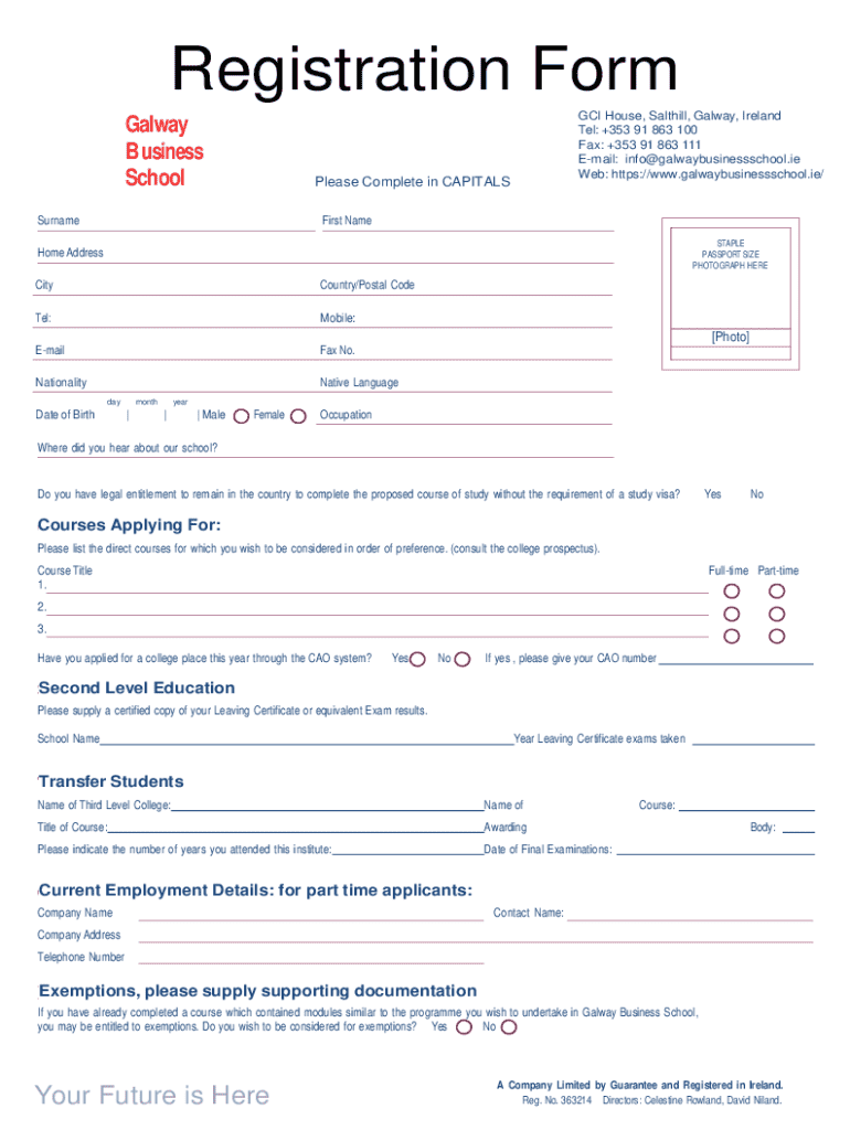 Fillable Online International Students Application ProcessGBS Fax Email ...