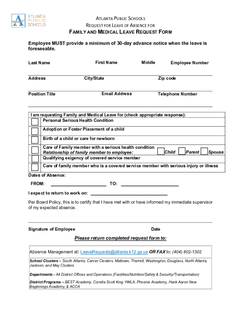 Fillable Online Family and Medical Leave Act (FMLA) Georgia: How Does ...