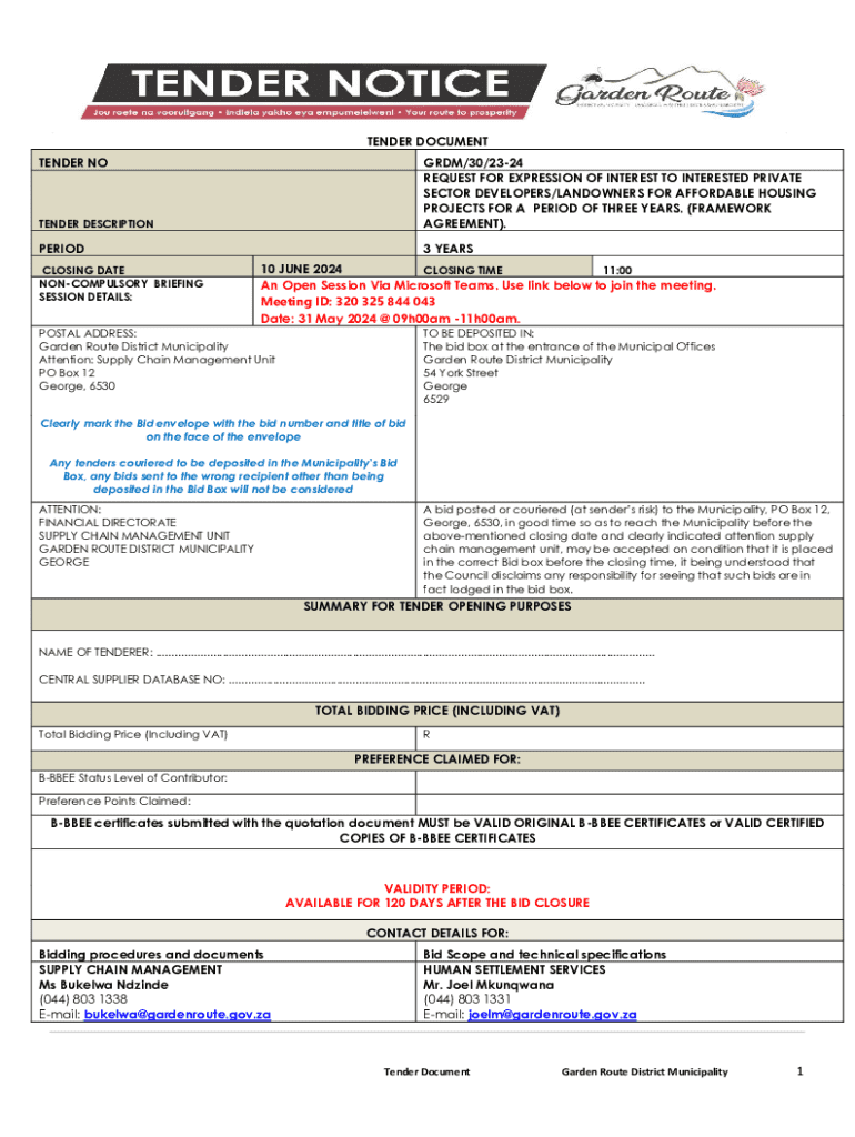 Fillable Online GRDM3023-24 Request for expression of interested private sector developers ...