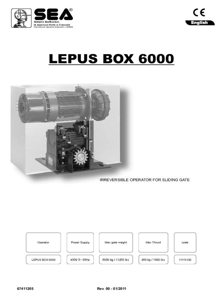 Fillable Online Manuale LEPUS BOX 6000 ING Fax Email Print - pdfFiller