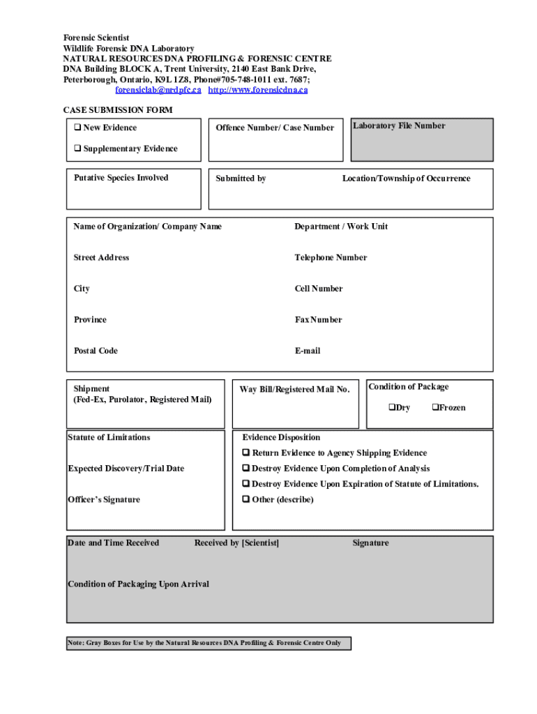 Fillable Online A peek inside Trent's forensic wildlife DNA lab Fax ...