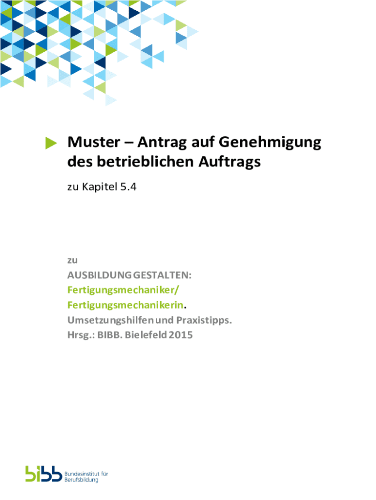 Ausfüllbares Online MusterAntrag auf Genehmigung des betrieblichen Auftrags Fax Email Druck ...