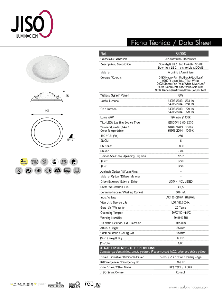 Rellenable en línea Ref. 51133 Caractersticas Driver / Driver Data ...