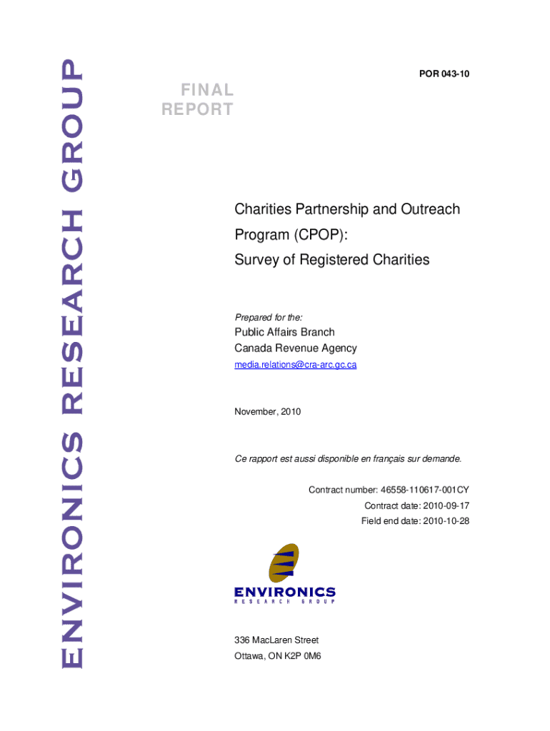 Fillable Online survey of registered charities, final report - bac-lac.gc.ca Fax Email Print ...