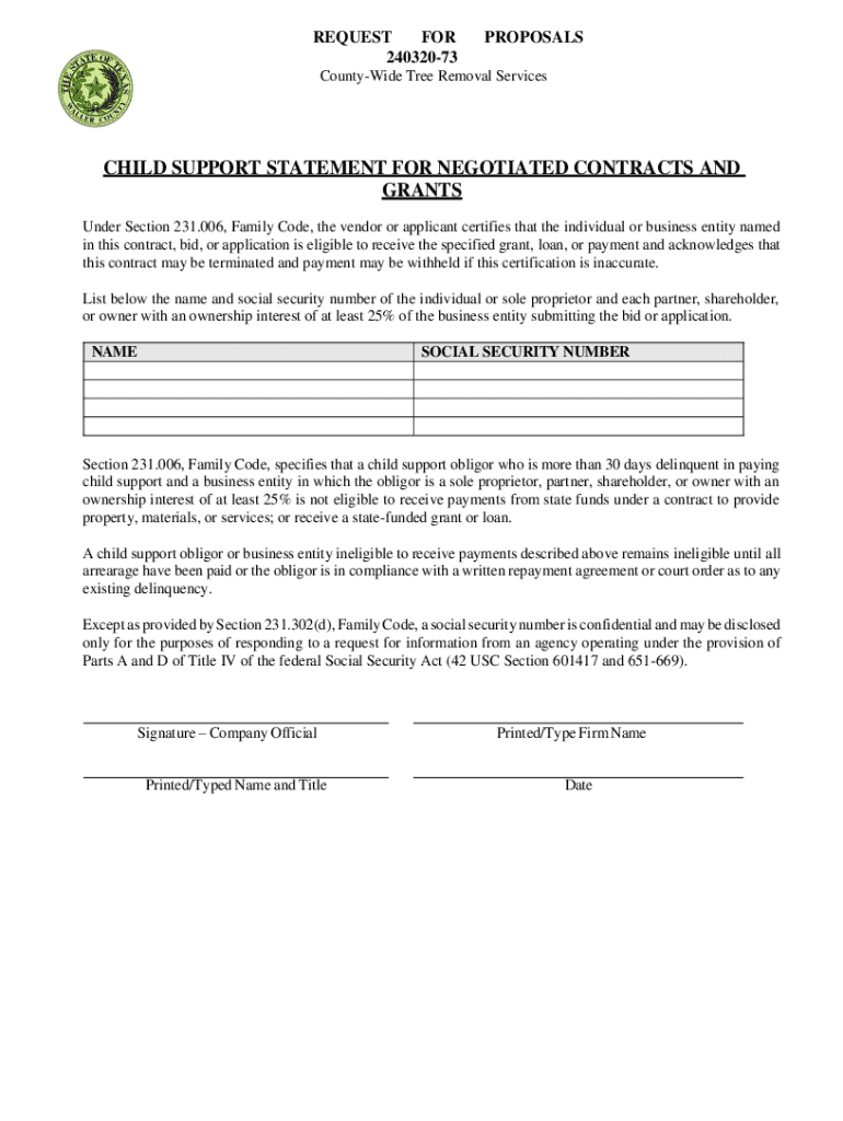 Fillable Online Certificate of Compliance with Texas Family Code 231. ...