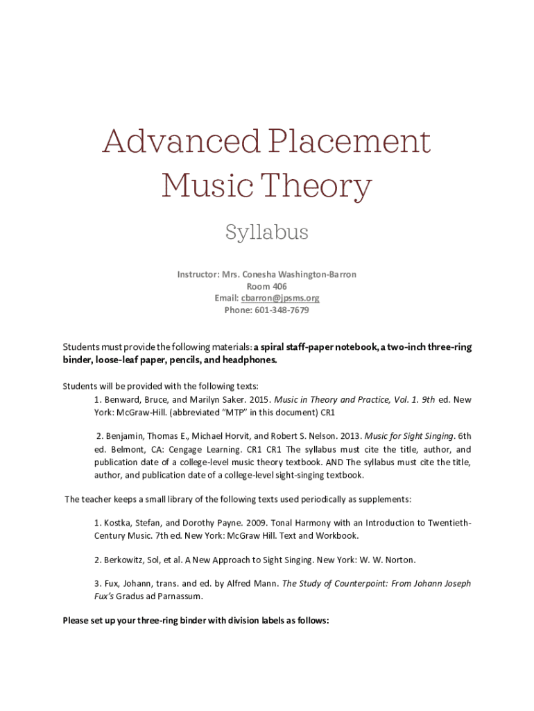Fillable Online AP Music Theory Exam Questions - AP Central - College ...