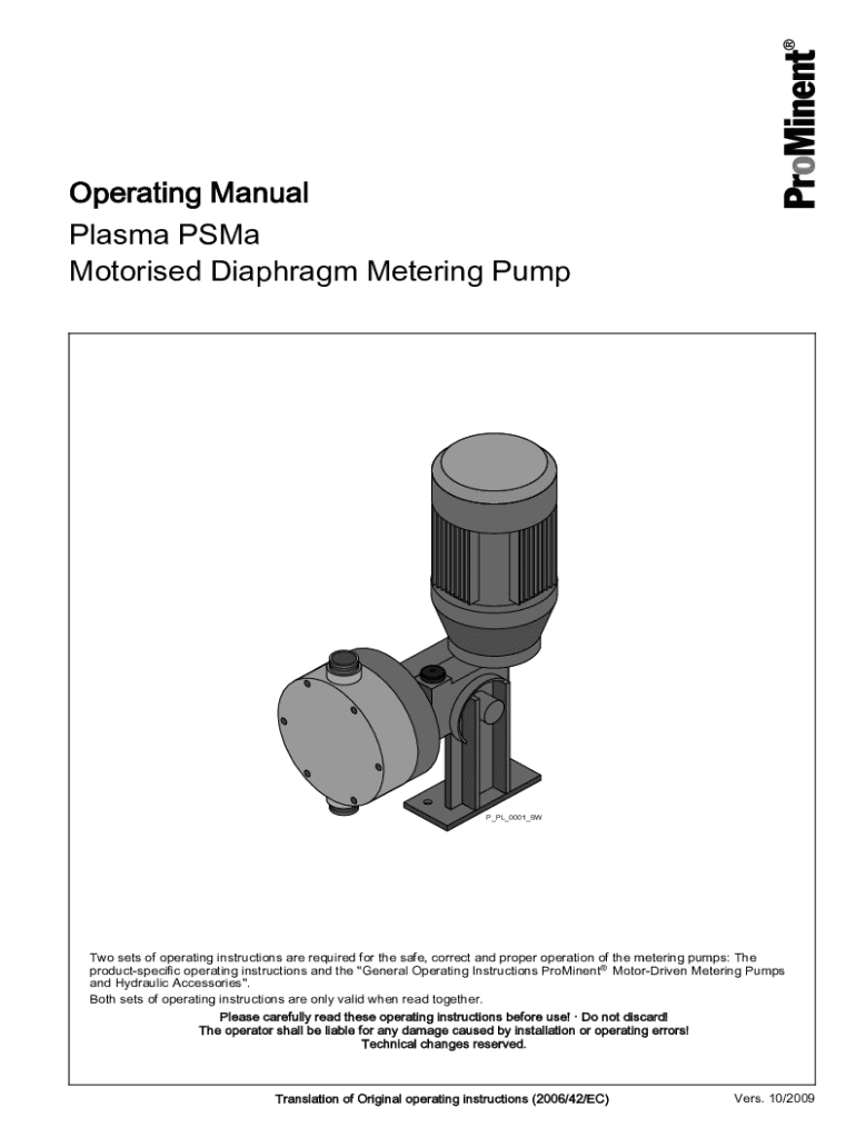Fillable Online Motor-driven Metering Pump Sigma/ 2 (Basic Type) Fax Email Print - pdfFiller