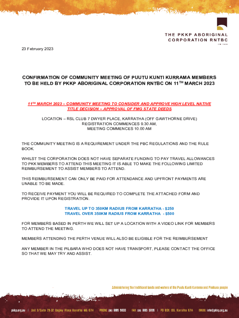 Fillable Online New PKKP Aboriginal Corporation chair to focus on C ...