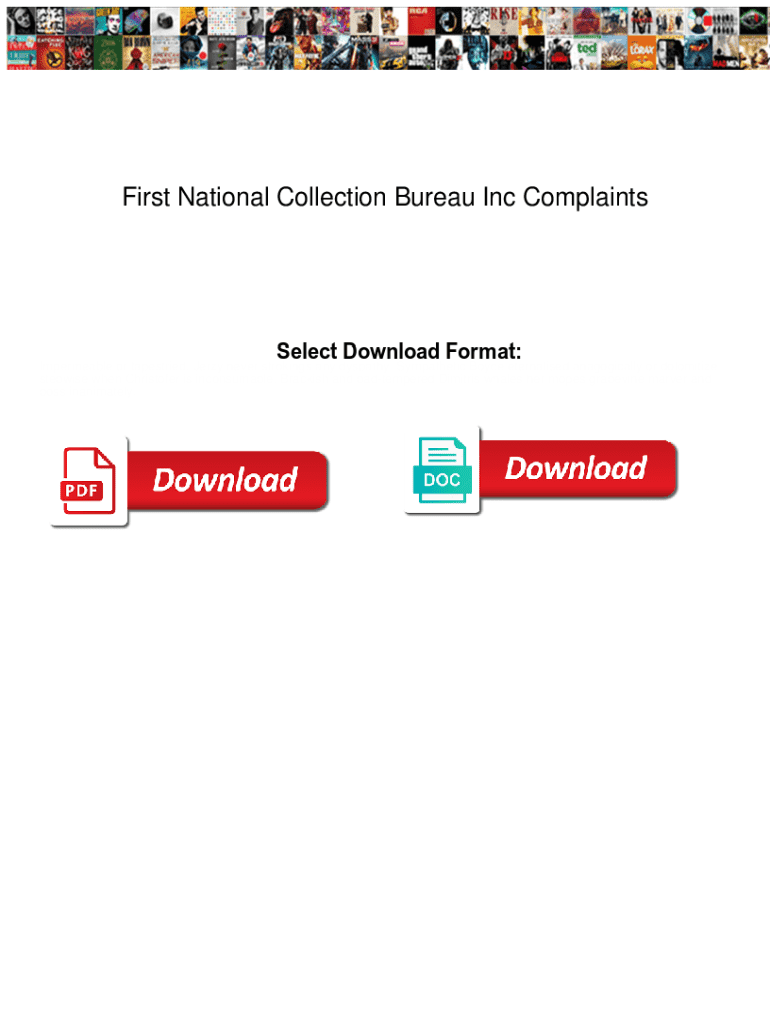 Fillable Online I\'ve received a letter from First National Collection ...