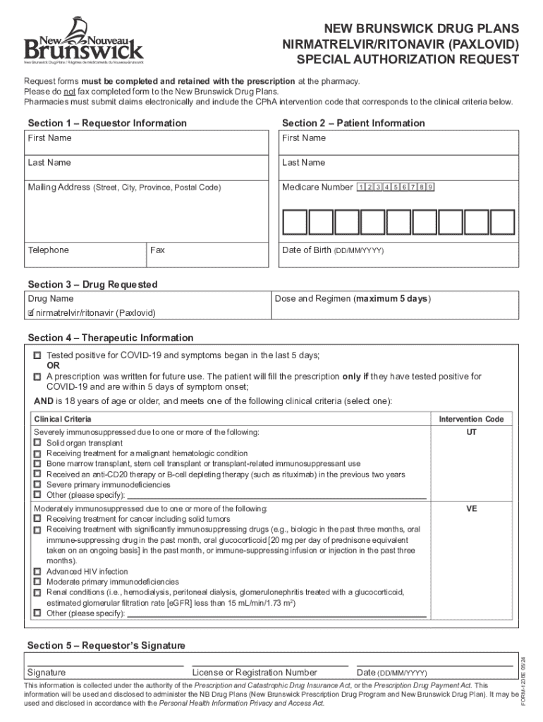 Fillable Online nbpdp-paxlovid-special-authorization-request. ... Fax ...
