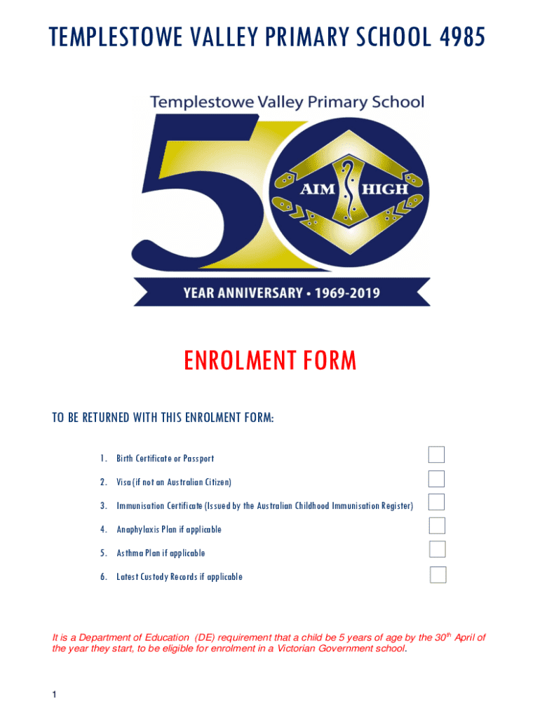 Fillable Online Enrolment - Application Form Fax Email Print - pdfFiller