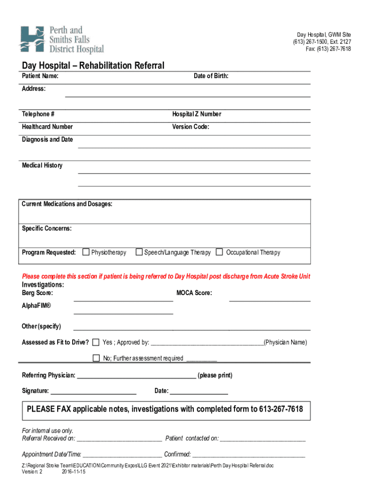 Fillable Online Stroke Network of Southeastern OntarioStroke Network of ... Fax Email Print ...