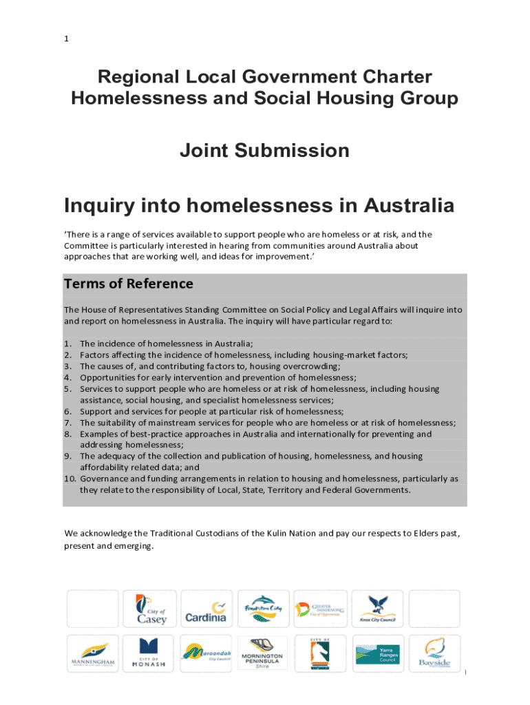 Fillable Online National Agreement on Social Housing and Homelessness Fax Email Print - pdfFiller