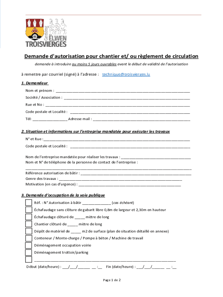 Remplissable en ligne Demande d\'autorisation de construction d\'aprs l ...