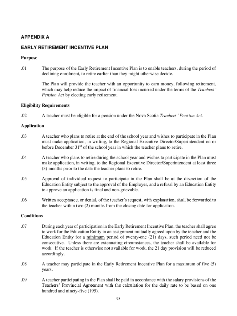 Fillable Online My District Just Offered an Early Retirement Package ...