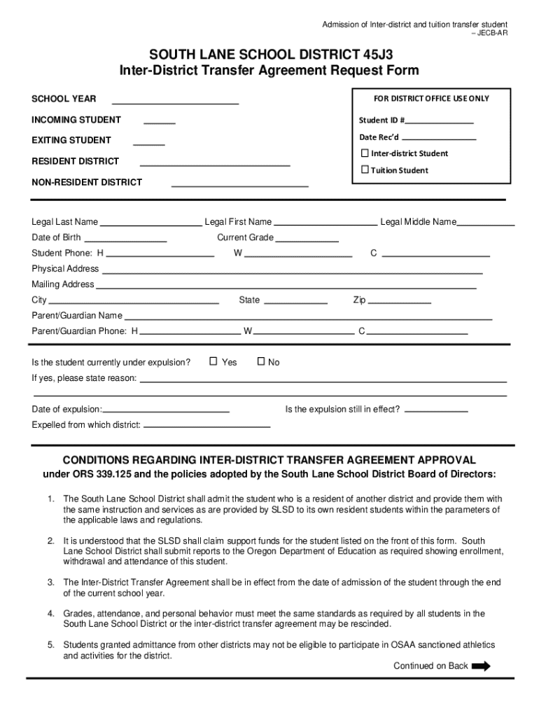 Fillable Online JECB-AR(2) - Interdistrict Transfer Agreement Request Form Fax Email Print ...