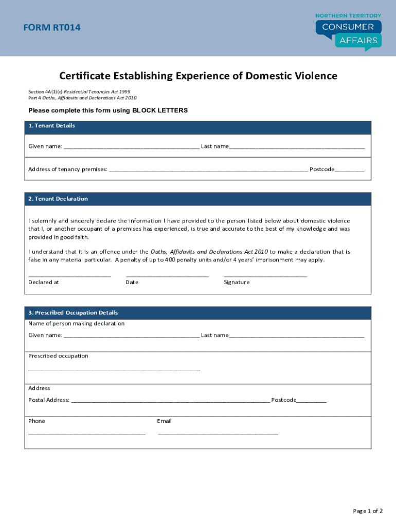Fillable Online Domestic violence affidavit form Fax Email Print ...