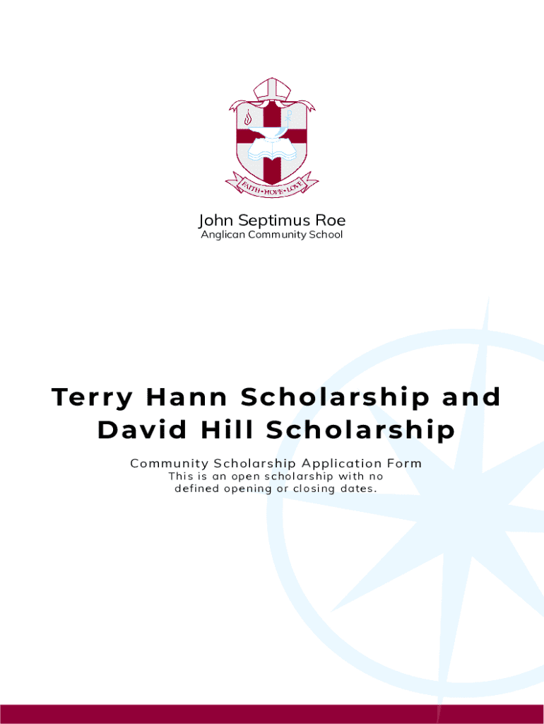Fillable Online Terry Hann Scholarship and David Hill Scholarship Fax ...