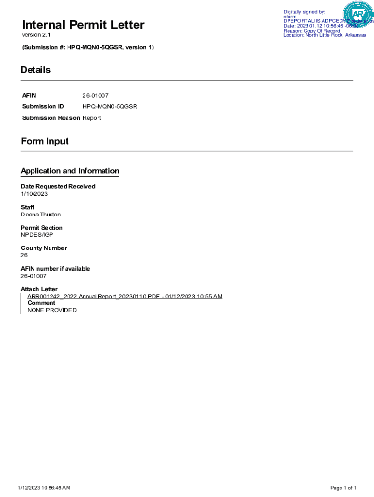 Fillable Online Internal Permit Letter Fax Email Print - pdfFiller