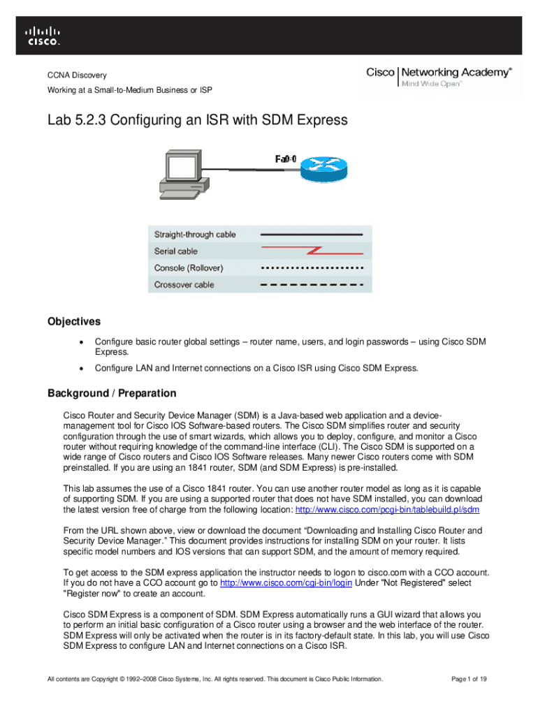 Fillable Online Labs - CCNA Discovery 2: Working at a Small to Medium ... Fax Email Print ...