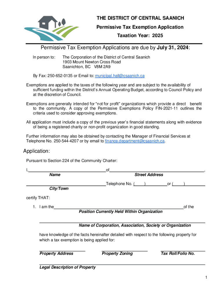 Fillable Online Permissive-Tax-Exemption-Application-Form. ... Fax Email Print - pdfFiller
