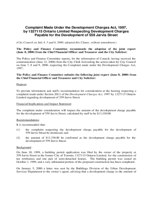 Fillable Online Complaint Under Development Charges Act 1997 - 1327115 ...