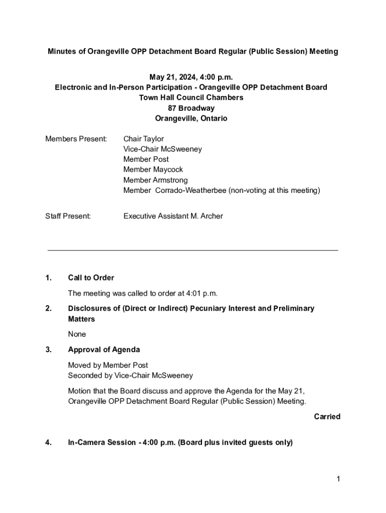 Fillable Online Dufferin O.P.P. Detachment Board - Town of Orangeville ...