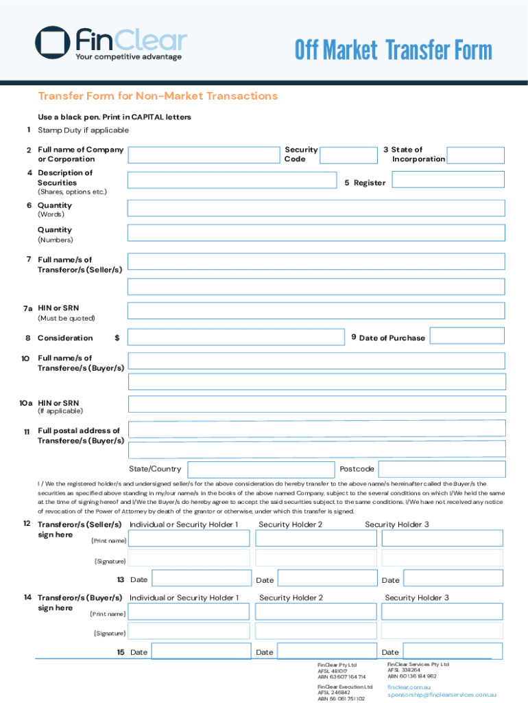 Fillable Online Unlisted transfer form Fax Email Print - pdfFiller