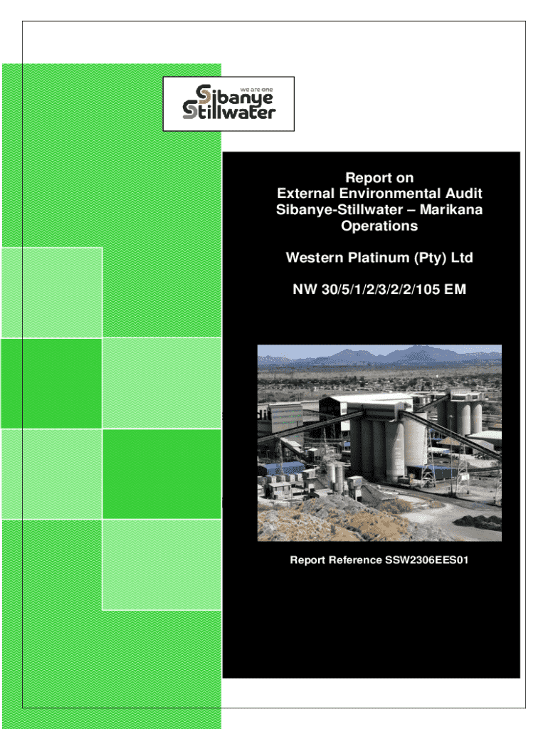 Fillable Online Water Use Licence Application For The Sibanye ...