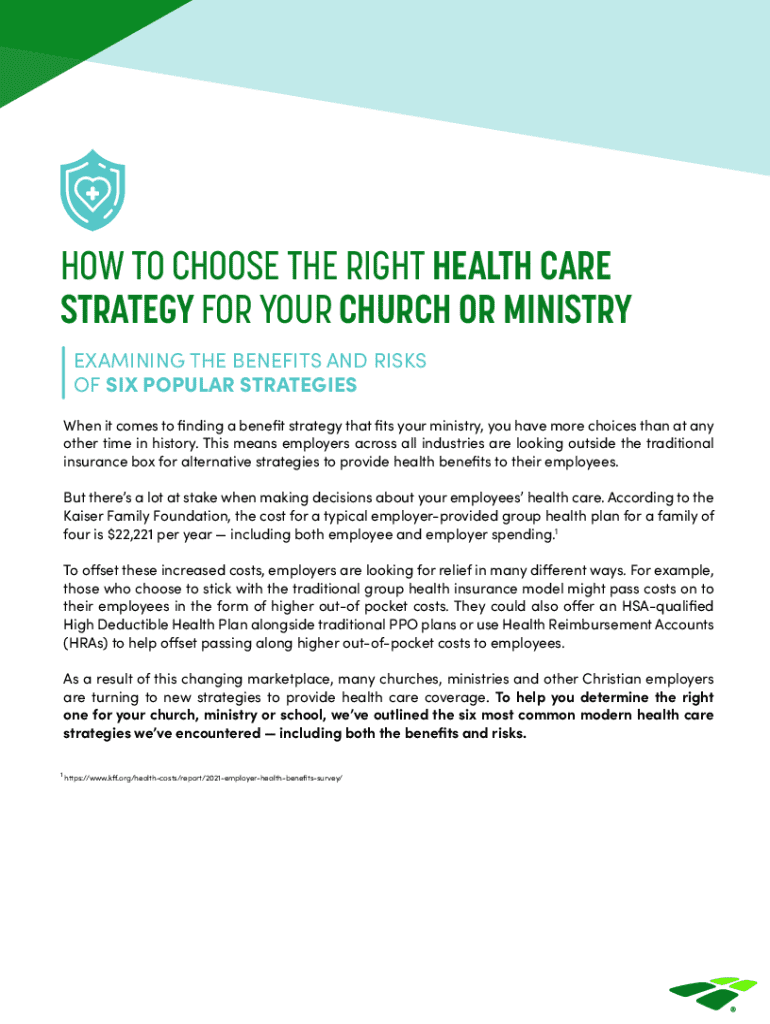Fillable Online Guide to Health Insurance for Churches and Pastors Fax ...