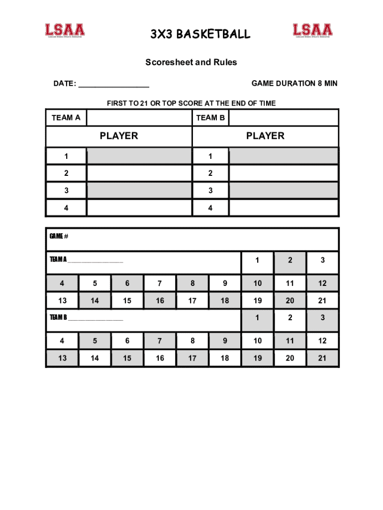 Fillable Online Official 3x3 Basketball Rules - Summary Fax Email Print ...