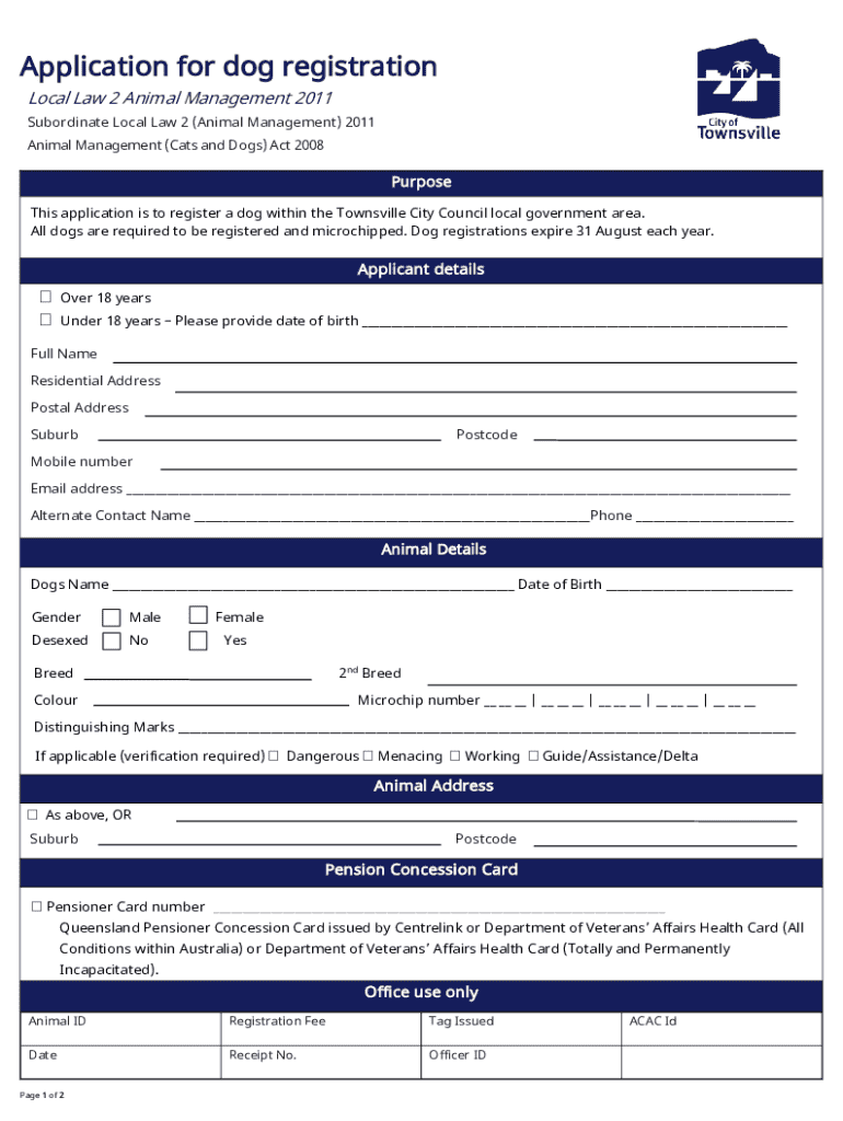 Fillable Online Register your Animal Fax Email Print - pdfFiller