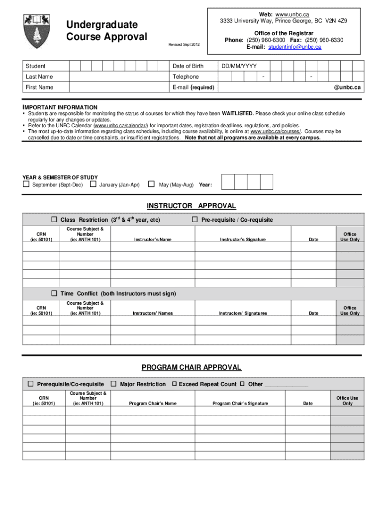 Fillable Online Undergraduate Registration and Drop/Withdraw Fax Email Print - pdfFiller