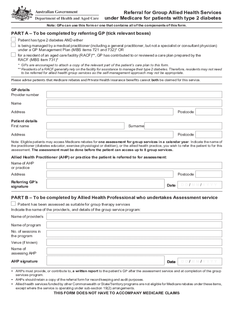 Fillable Online referral-form-for-group-allied-health-services-under ...