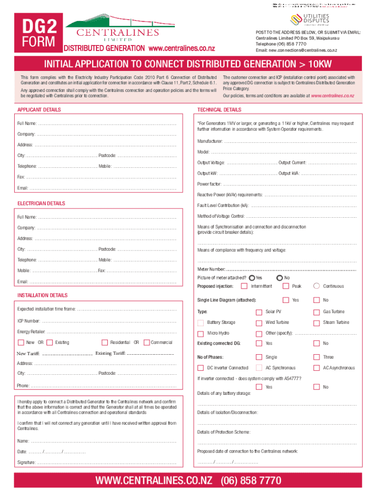 Fillable Online Get a Solar / Distributed Generation Connection Fax ...