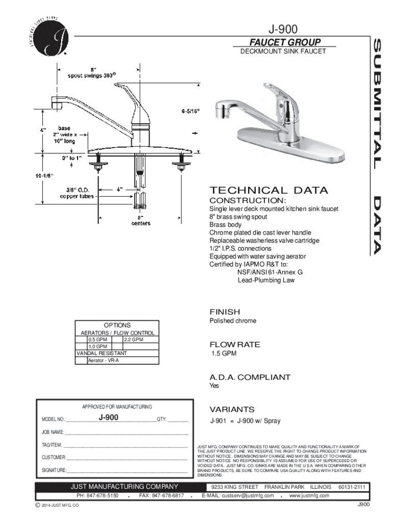 Fillable Online Encore 8" OC. Brass Chrome Plated Wall Mount Faucet ...