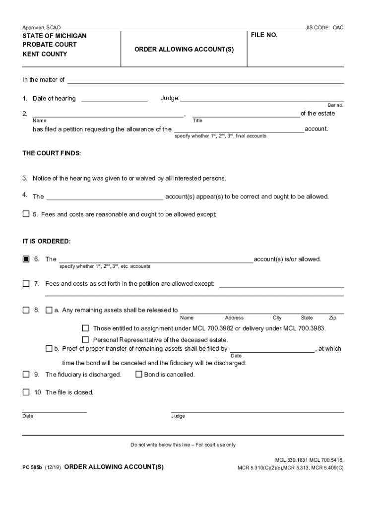 Fillable Online Q&A with Judge Avery D. Rose, Kent County Probate Court ...