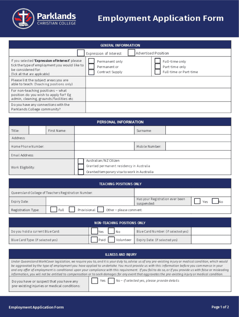 Fillable Online Employment-Application-Form-V1.4-PDF-Version-2.docx Fax Email Print - pdfFiller