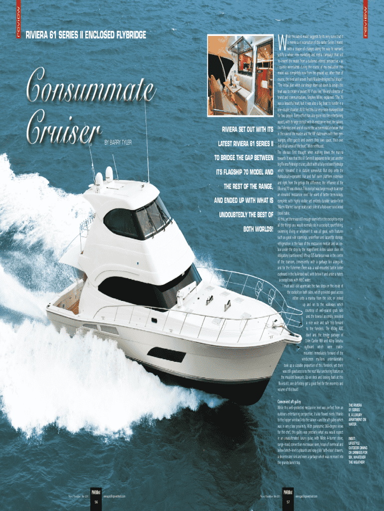 Fillable Online Cruising the riviera in the new Riviera 61 Series II ... Fax Email Print - pdfFiller