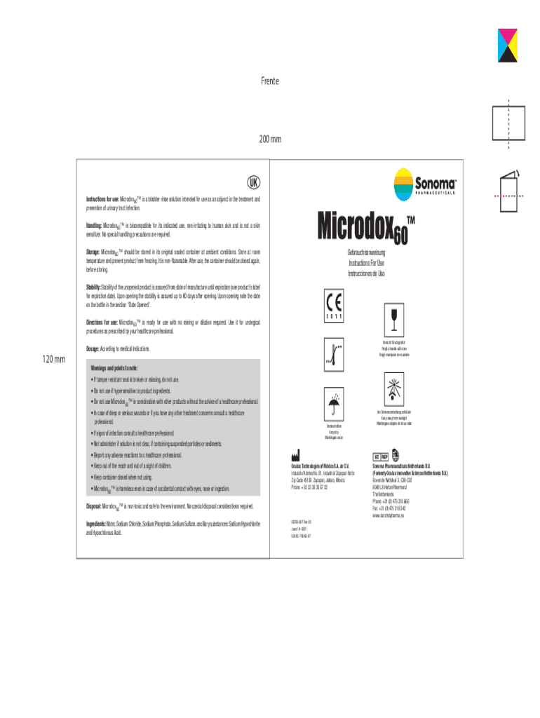 Fillable Online Microdox Bladder Rinse, super-oxidised solution to ...